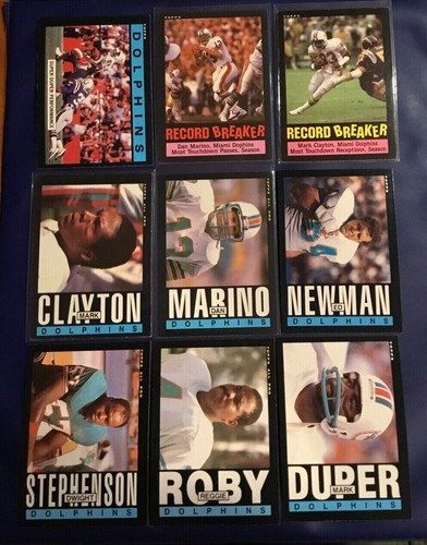 1985 Topps MIAMI DOLPHINS Complete Team Set 21 DAN MARINO x 2, CLAYTON ...