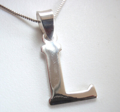 The Letter "L" 925 Sterling Silver Pendant l Initial | eBay