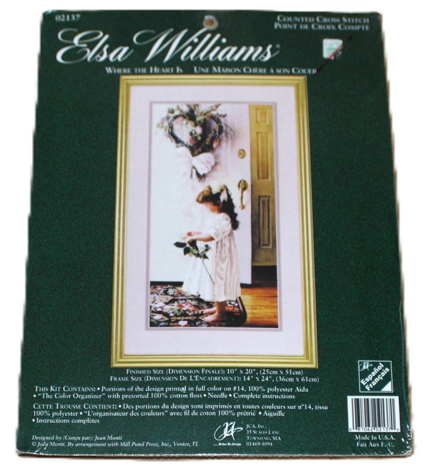 NEW Counted Cross Stitch Kit ELSA WILLIAMS "Where the Heart Is" 02137 ...