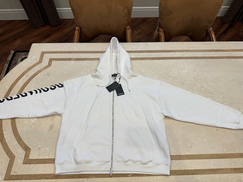 NEW DSQUARED D2 LOGO WHITE COTTON ZIP HOODIE HERCA XL S74HG0139 | eBay