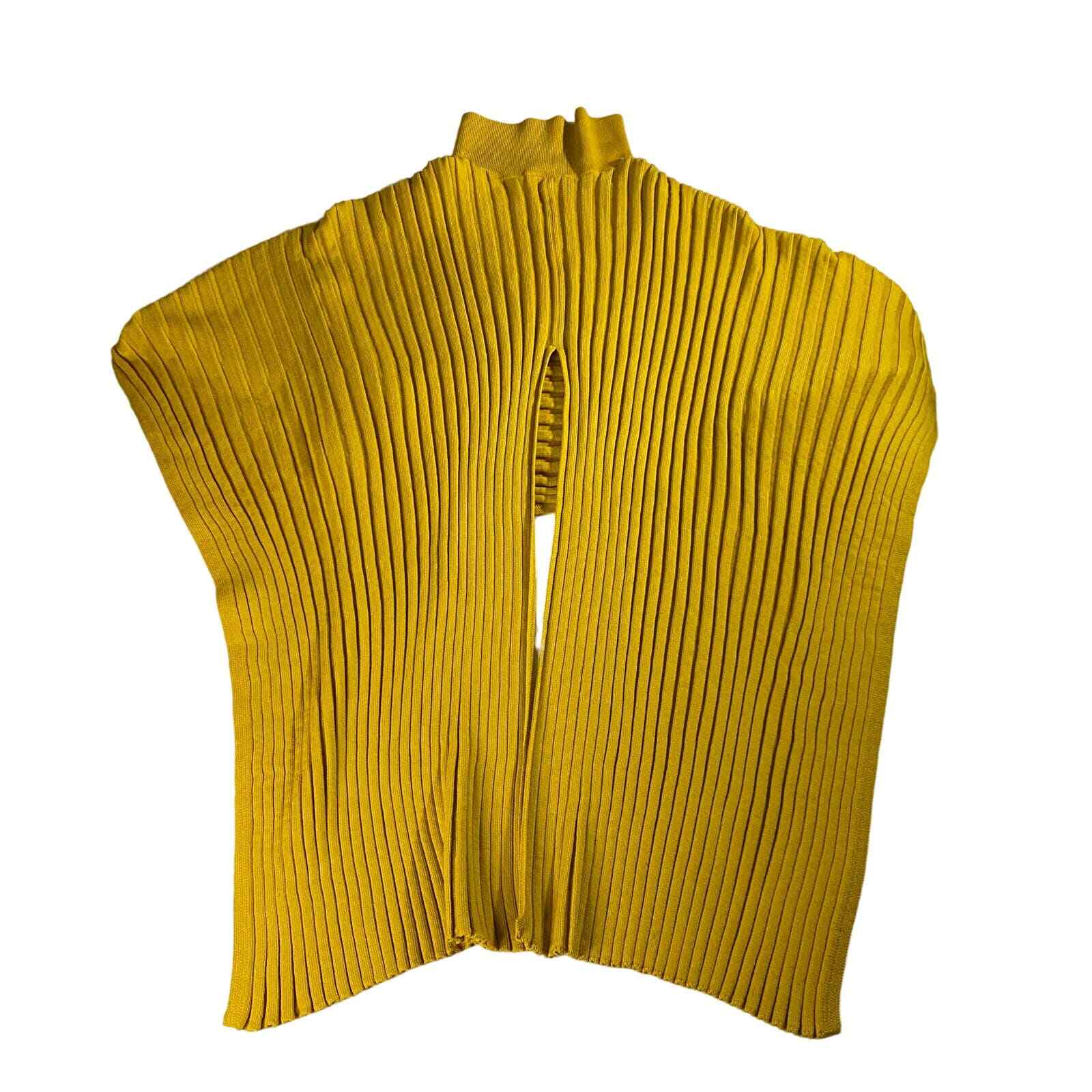 Cos Yellow Ribbed Shawl Cape - Gem