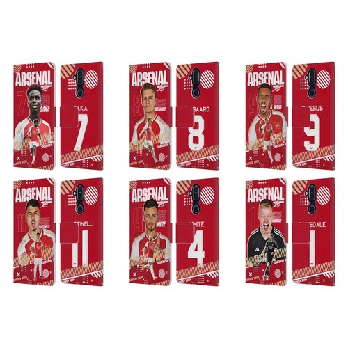 ARSENAL FC 2023/24 FIRST TEAM LEATHER BOOK CASE FOR MICROSOFT NOKIA ...
