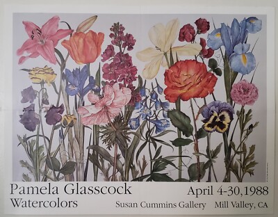 Pamela Glasscock. Watercolors. Susan Cummins Gallery 1988 poster | eBay