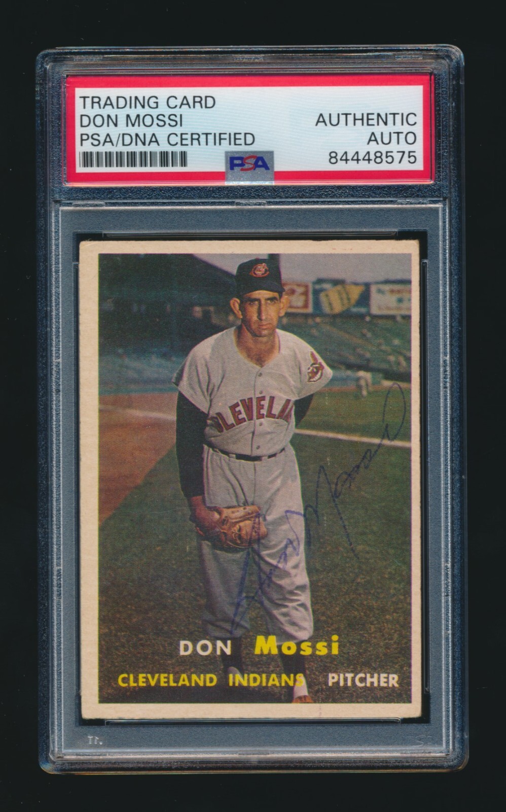 1957 Topps -#8 DON MOSSI (Cleveland Indians) *AUTOGRAPHED* d.2019 *PSA ...
