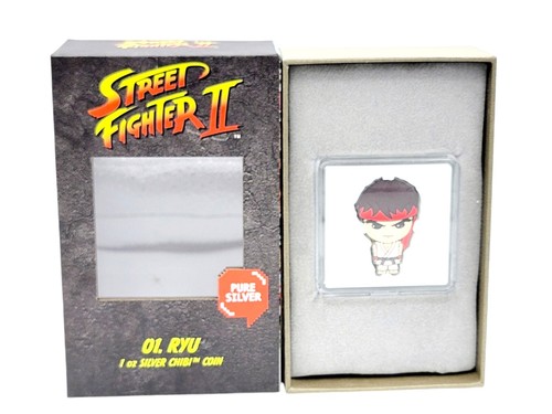 2021 Chibi Street Fighter II Ryu 1oz Pure Silver Coin in Collectors Box ...