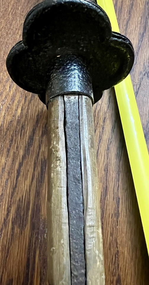 Antique Ming Dynasty Chinese Sword Double Handed Zhanmadao weld forging ...