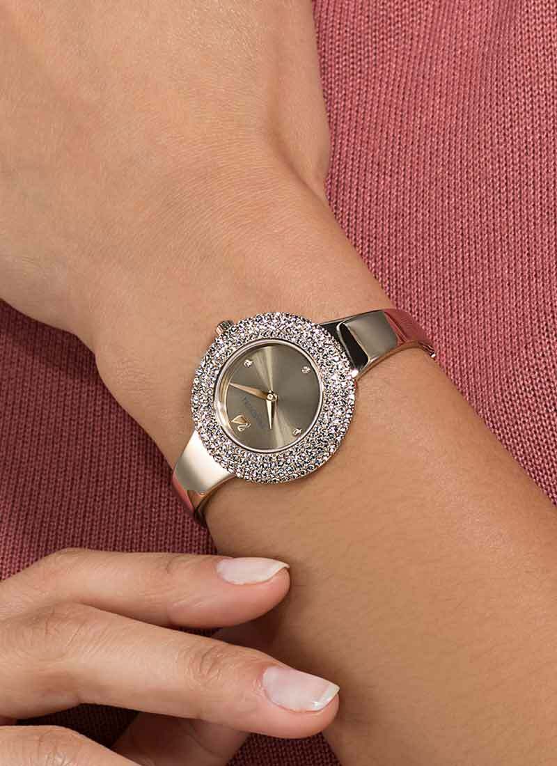 Swarovski+5484045+Women%27s+Gold+Tone+Crystal+Rose+Grey+Dial+Watch for ...