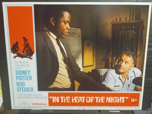 Lobby Card 1967 IN THE HEAT OF THE NIGHT Rod Steiger AA Sidney Poitier ...