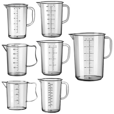 1Pc Plastic Graduated Beakers w/Handles Measuring Beaker Kitchen ...