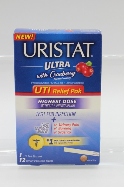 Uristat Ultra Pain Relief Pak 1 UTI Test Strip & 12 Urinary Tablets ...