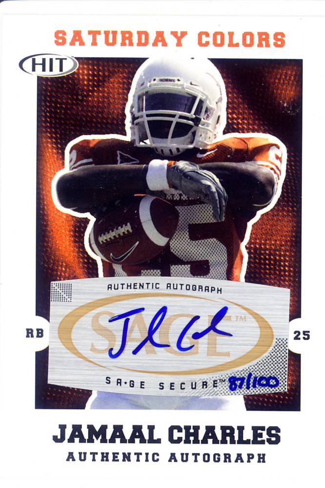 jamaal charles rc rookie draft auto autograph texas longhorns college ...