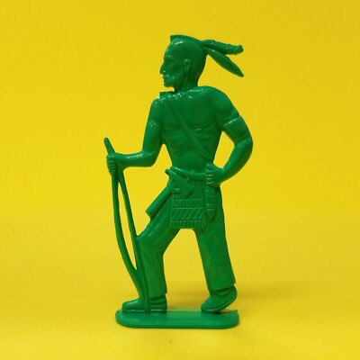 Vintage 1950s CRACKER JACK Native American Warrior Holding a Bow green ...
