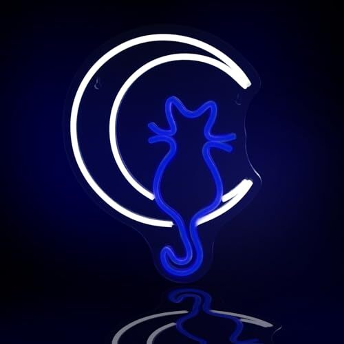 Neon Signs for Wall Decor White Blue LED Light Sign for Preppy Room ...