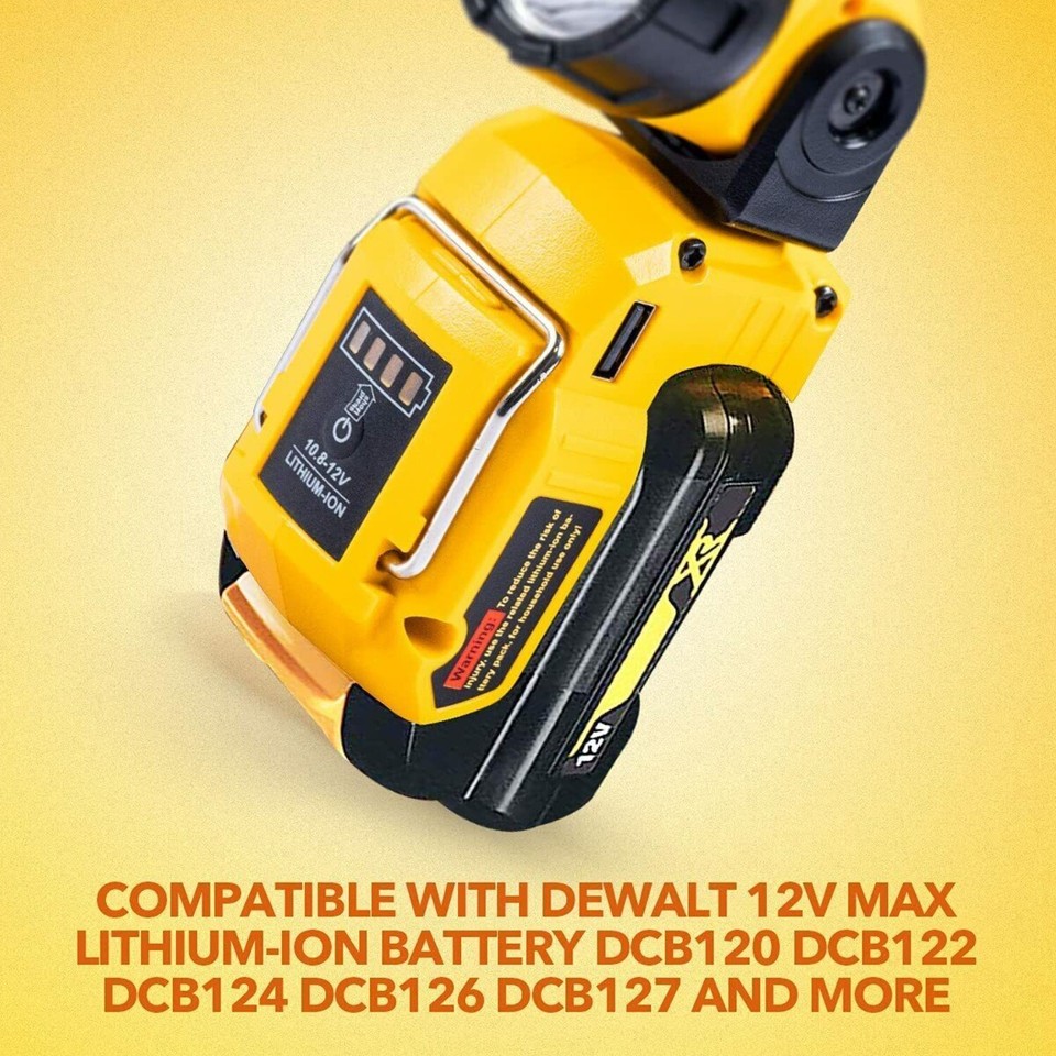 LED Work Light Electric Spotlight Flashlight For DeWalt 12V MAX Li-Ion ...