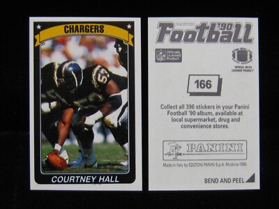 1990 Courtney Hall San Diego Chargers Panini Sticker #166 | eBay