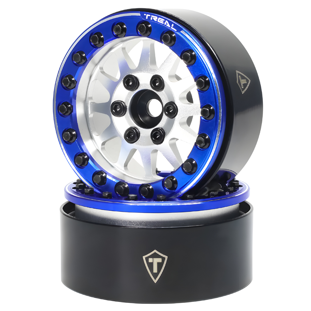 Treal 1.9 Beadlock Wheels (4) Alloy Type D RC Rock Crawler Wheels ...