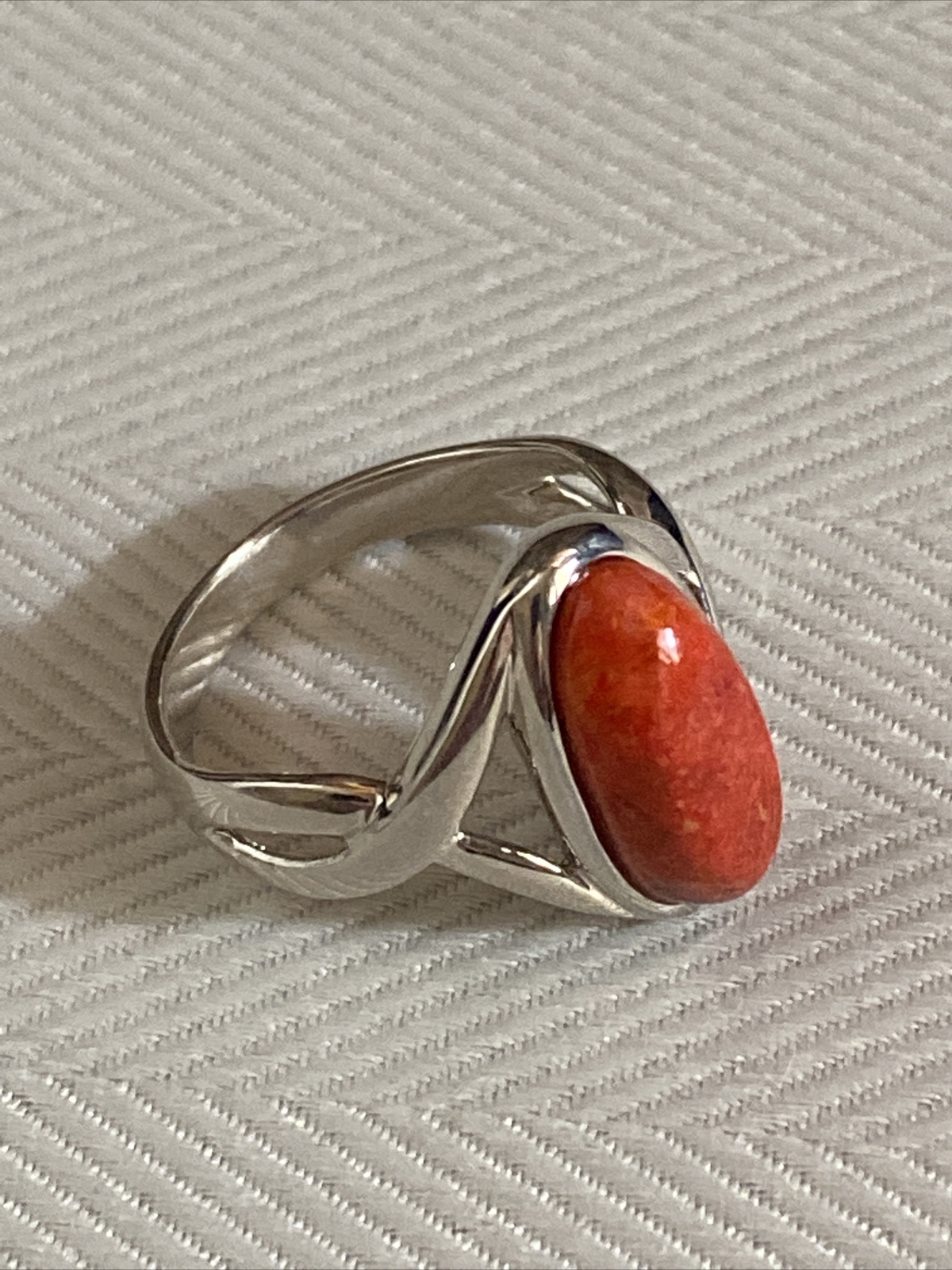 Beautiful Designer BBJ Signed Sterling Silver Red Sponge Coral Ring ...