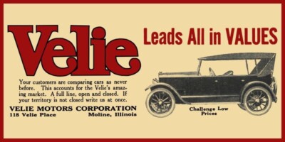 1922 Velie Motors Co. of Moline Illinois Automobile NEW Sign 8 x 16 ...