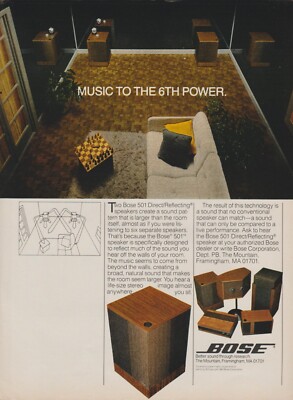 1983 Bose 501 Stereo Speakers -"Music To The 6th Power"- Magazine Print ...