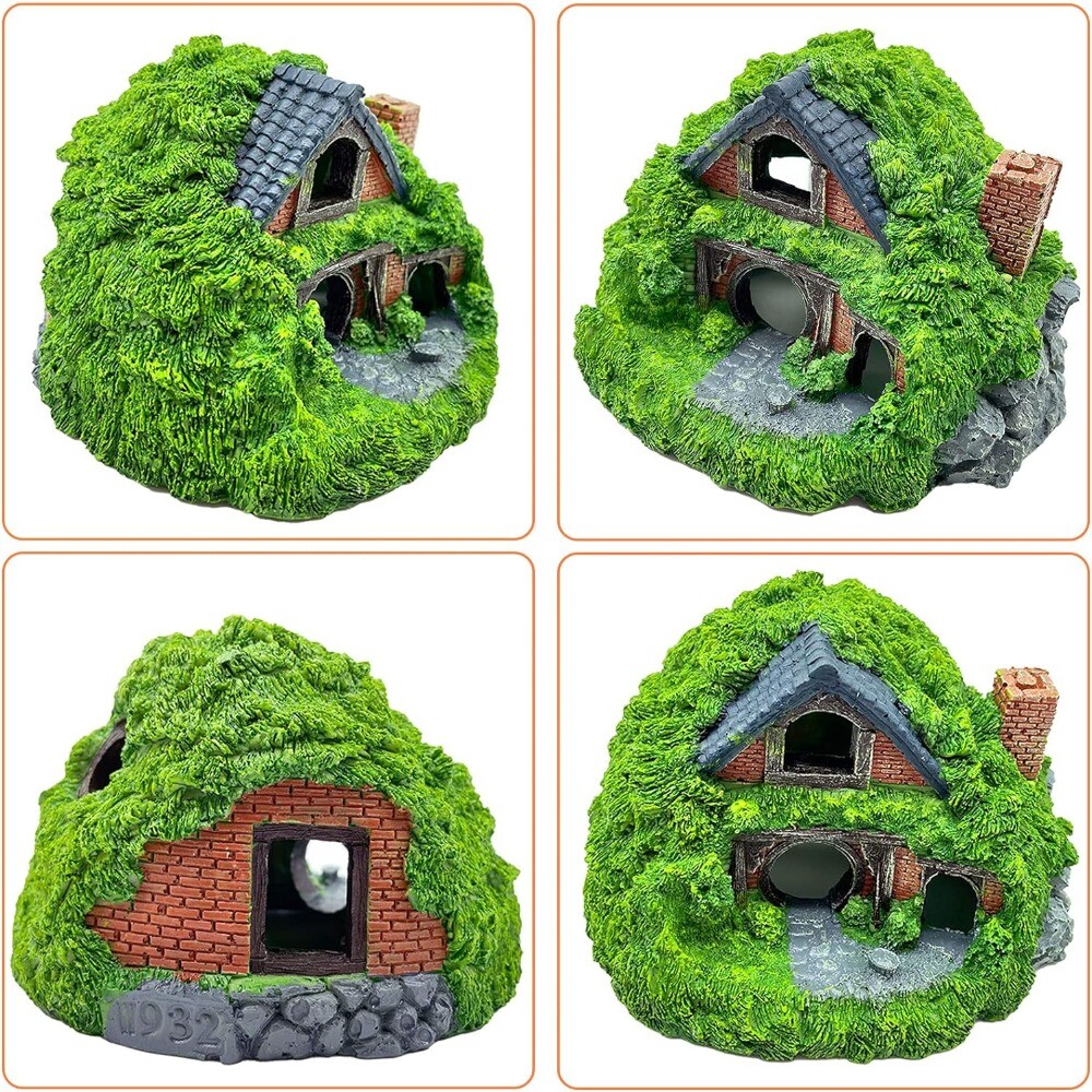 Simulation Hobbit House Resin Betta Hideout Cave Aquarium Decoration ...