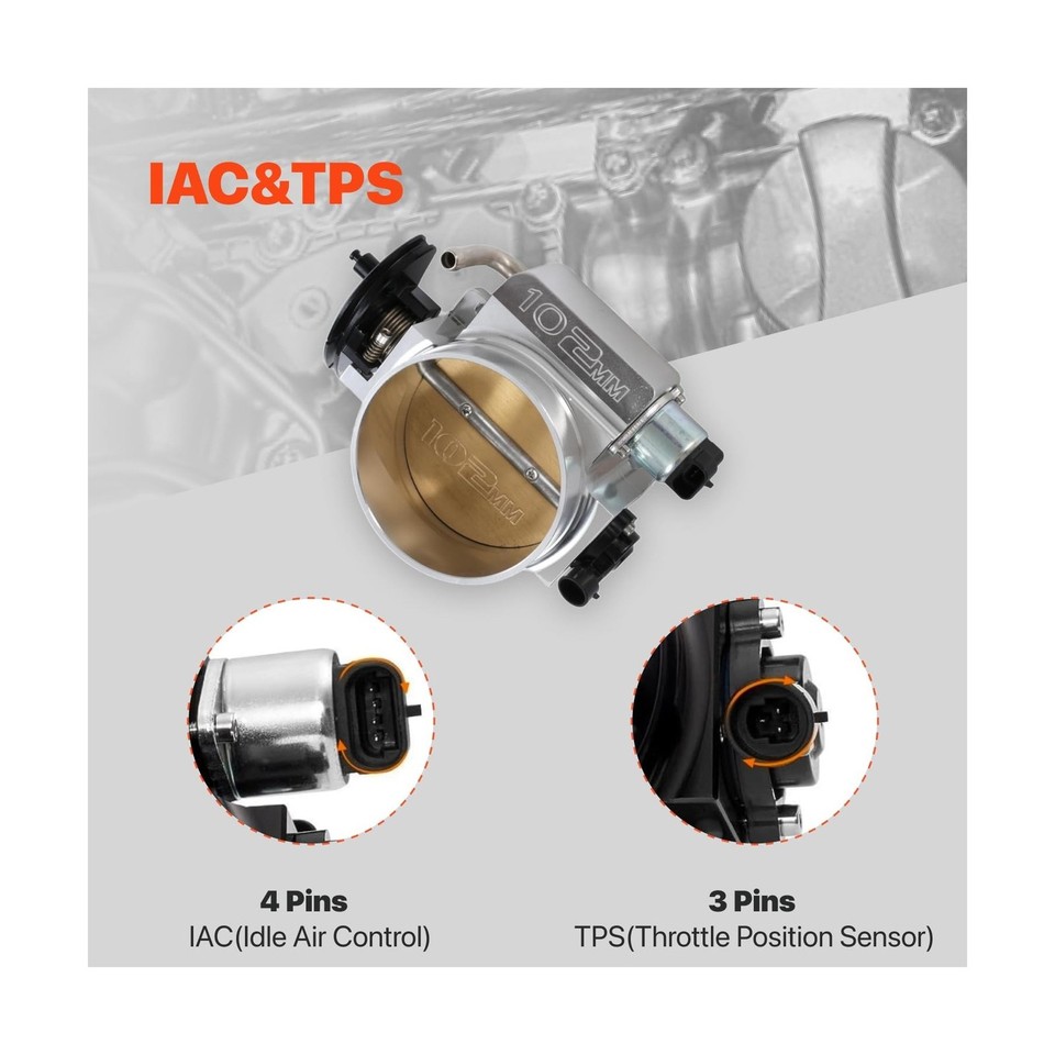 102mm Throttle Body Assembly with TPS IAC for GM Gen III LS1 LS2 LS ...