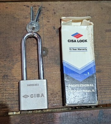 CISA PT/45 Hardened Steel Long Shackle Padlock – Professional – w/ Box ...