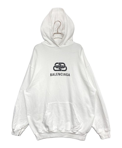 BALENCIAGA logo hoodie Size: M White Men 570811 TEV19 | eBay