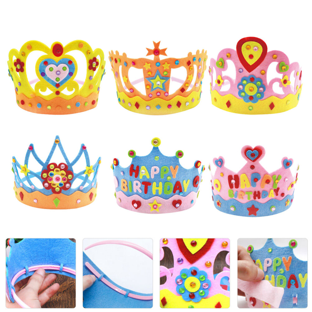 6 Set Tiara Crown Craft Kit for Girls Cake Decorating Child Birthday ...
