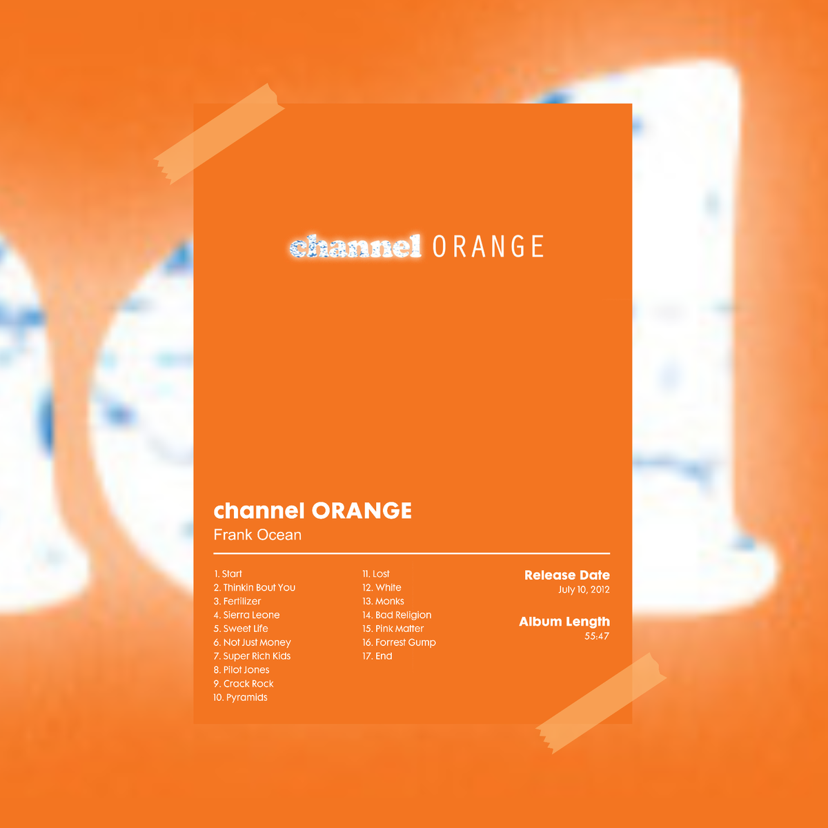 Frank Ocean Channel Orange Album Artwork Frank Ocean Channel Orange