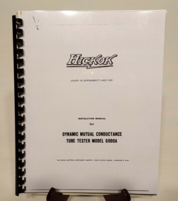 Hickok Tube tester 6000A Manual | eBay