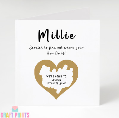 Personalised Hen Party Surprise Scratch Off Card Hen Do Destination ...