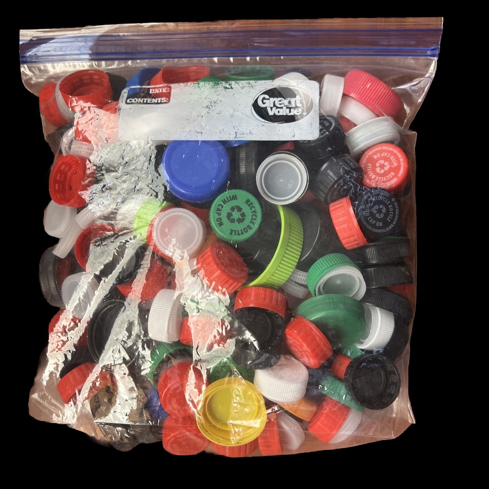 100+ Multicolor Assorted Plastic Bottle Caps Lids Arts Crafts Art ...
