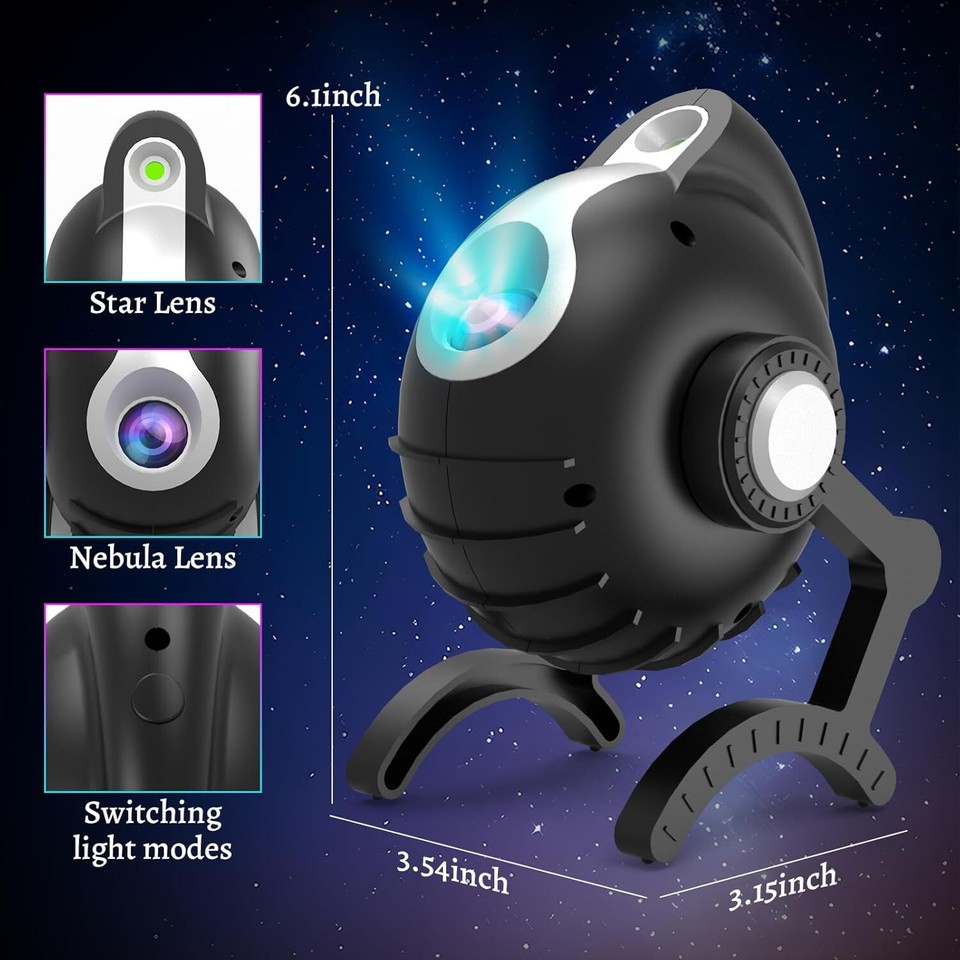 LED Galaxy Projector Starry Night Light Sky Star Party Lamp Planetarium ...