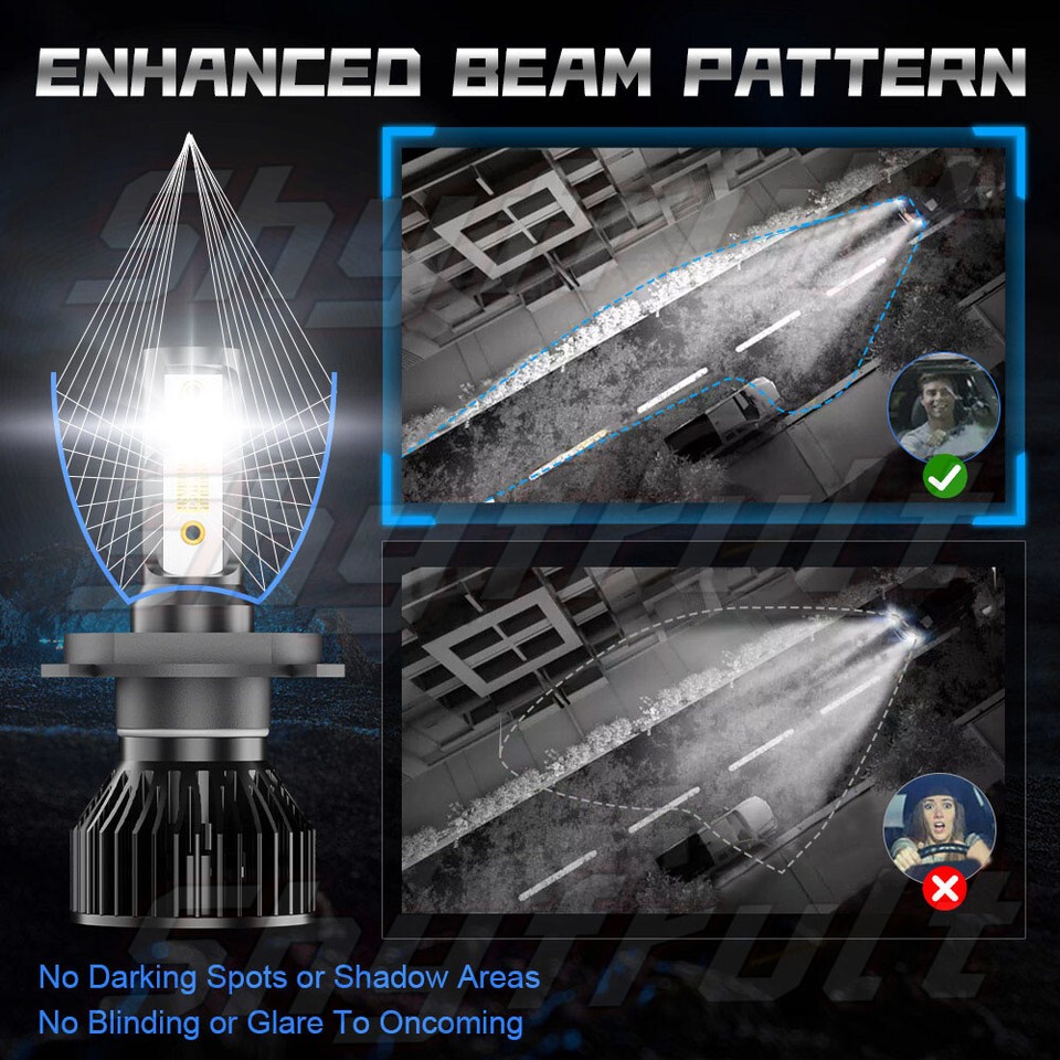 Brightest 4pcs 4x6" Led Headlights H4656-for Kenworth-T400 T600A T800 ...