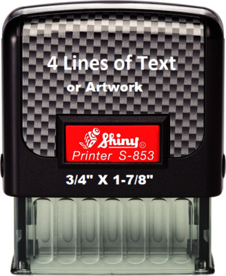 Shiny S-853 - Self-Inking Rubber Stamp - 4 Lines of Text - Size 3/4" X ...