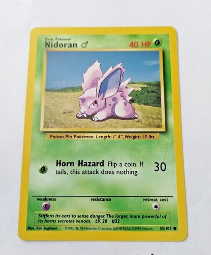 Pokémon TCG Nidoran Base Set 55/102 Regular Unlimited Common ...