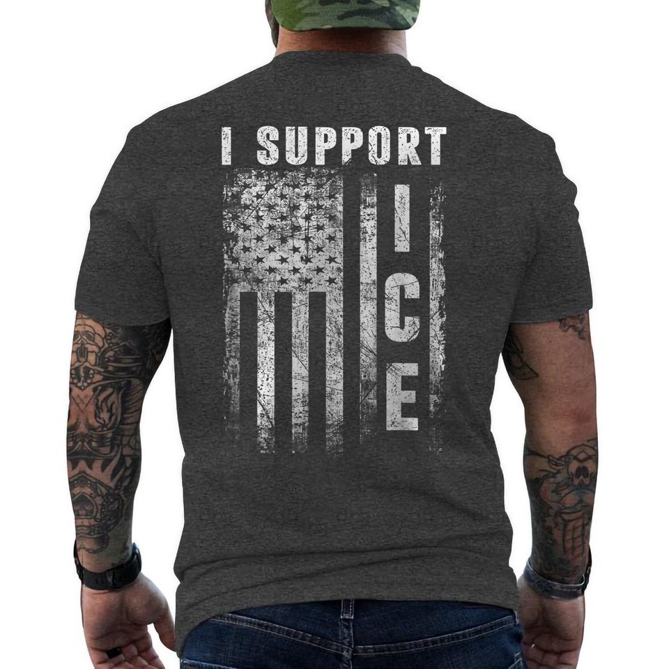I Support ICE Immigration Officers American Flag I Support Trump ON ...