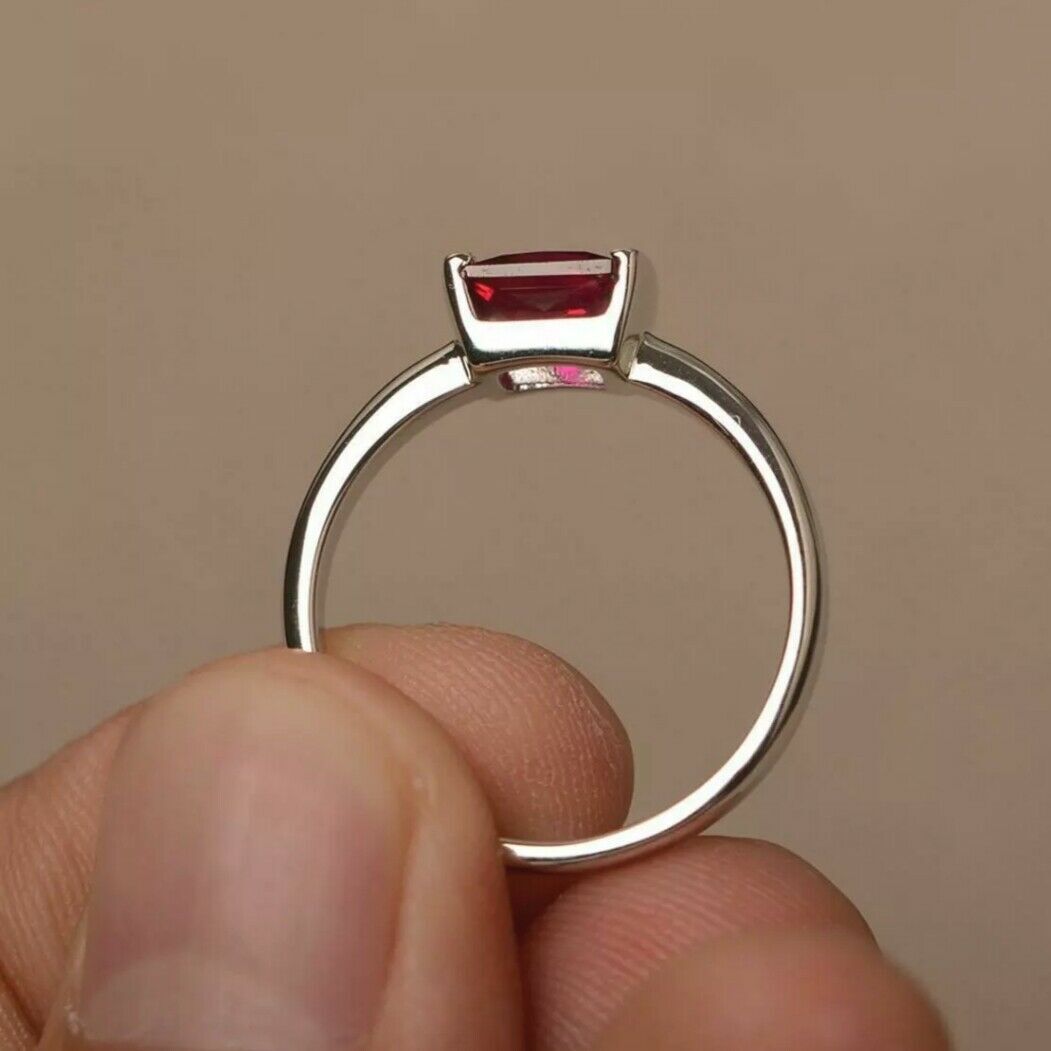 Red Ruby Ring Princess Gemstone Ring Gift For Her Anniversary Gifts ...