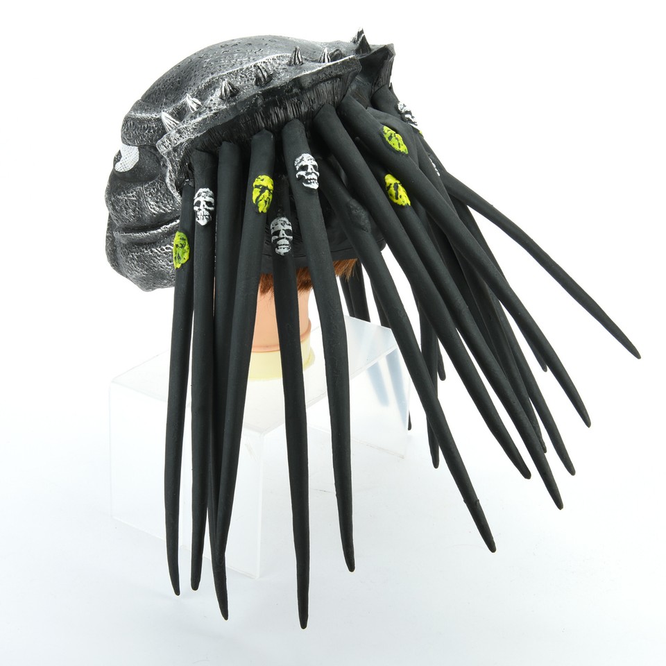 Predator Full Face Latex Mask w/Dreads Hair Costume Helmet Halloween ...