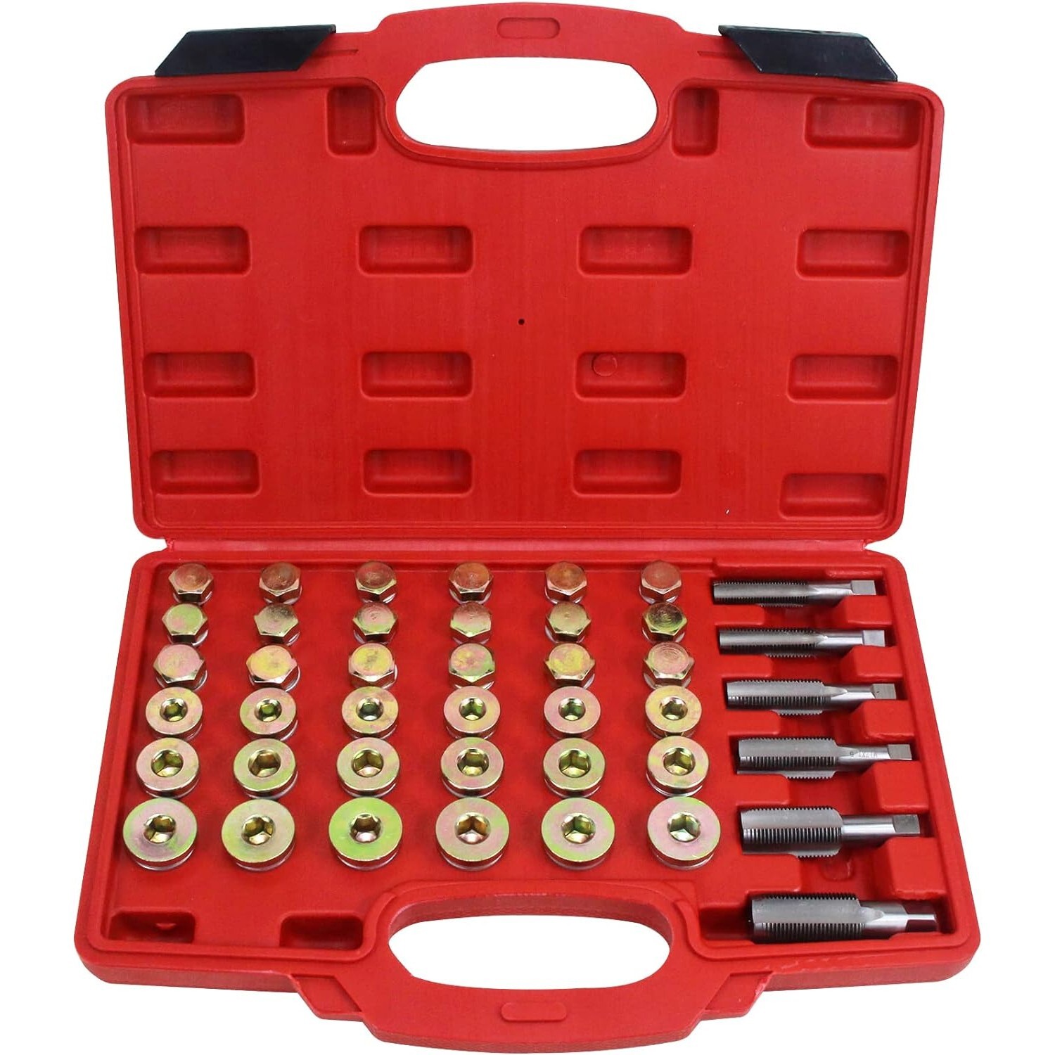 114PC Oil Pan Drain Sump Plug Key Thread Repair Tool Kit Set Drain plug ...