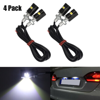 4Pcs Universal Motorcycle Car SMD LED License Plate Light Screw Bolt ...