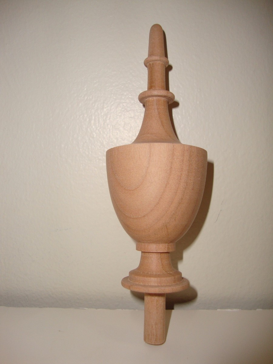 Replacement Wooden Finials La Vane 4 Inch / 10cm Unfinished Wooden