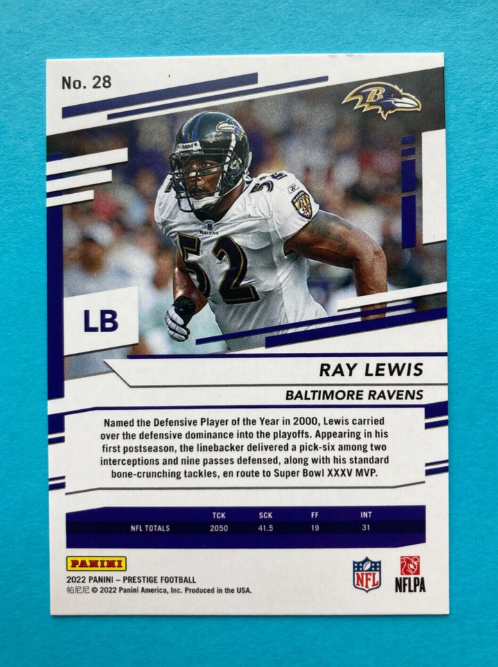 Ray Lewis 2022 Panini Prestige card #28 Baltimore Ravens | eBay