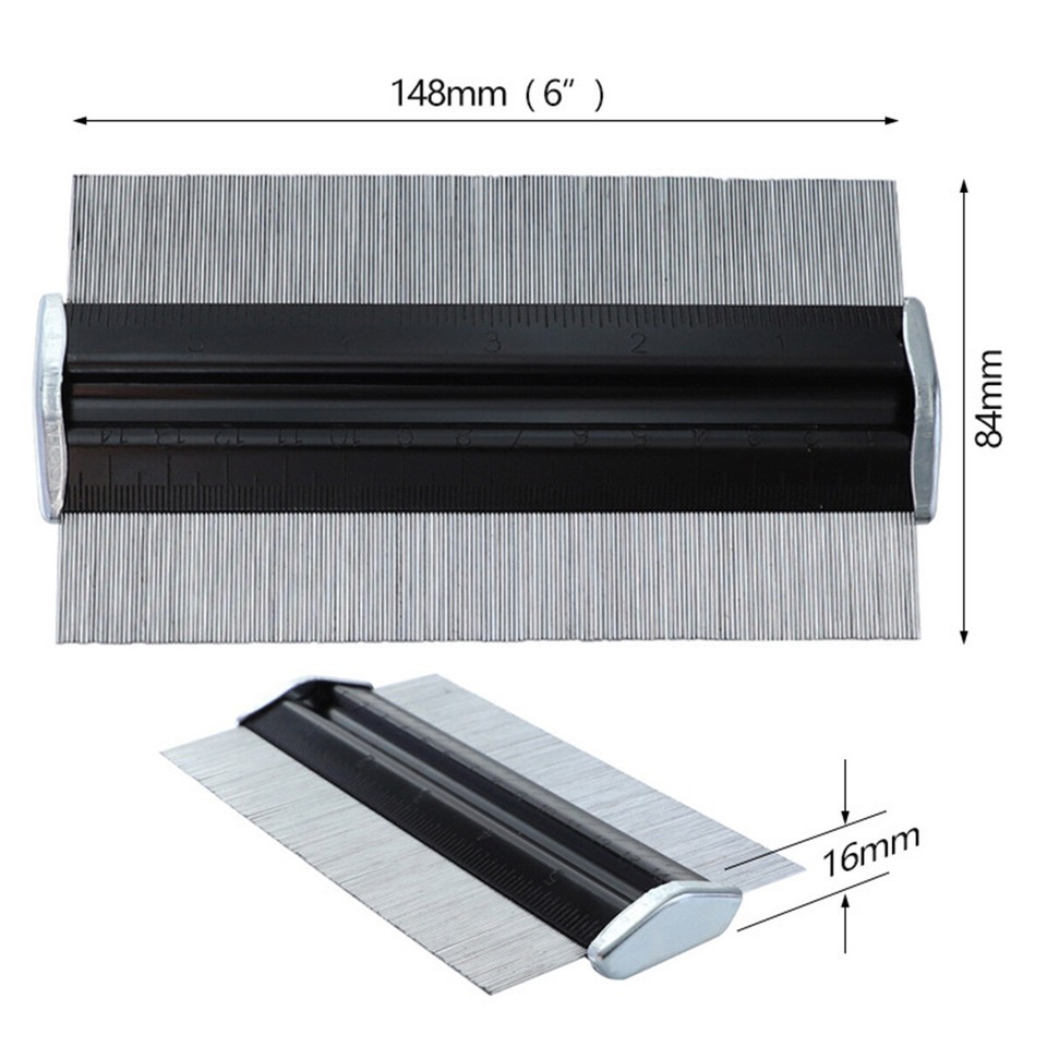 6 inch Metal Needle Radian Measuring Ruler Tool Contour Rulers Profile ...