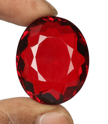 AAA+ Large Red Topaz 138 Ct. Oval Faceted Cut Loose Gemstone for Ring ...