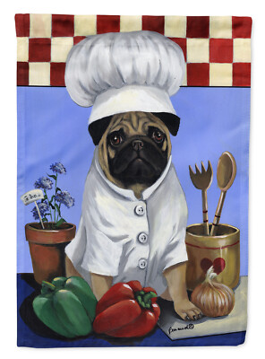 Pug Veggie Chef Flag Garden Size PPP3155GF | eBay
