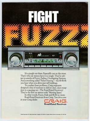1980 CRAIG CAR RADIO RECEIVER Vintage 8"X10.5" Magazine Ad 1980's CDI-7 ...