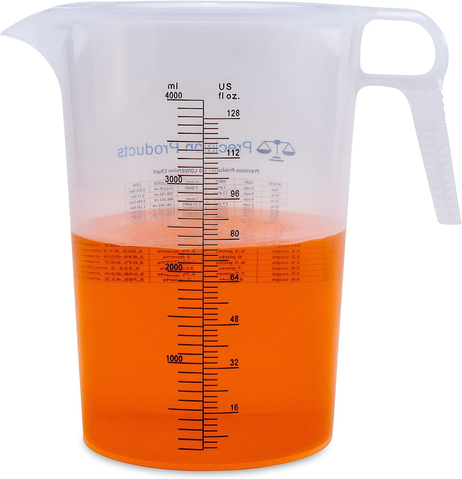 One Gallon 128Oz Measure Pitcher - Convenient Conversion Chart - Strong ...