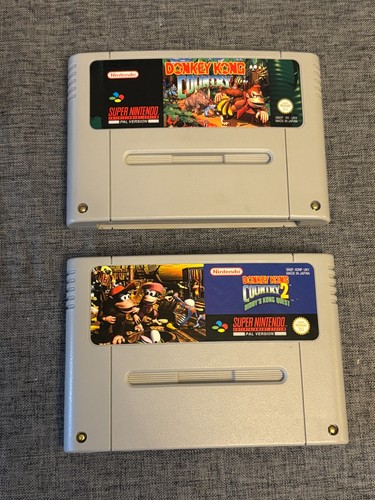 Donkey Kong Country & 2 Diddys Kong Quest Super Nintendo SNES Tested ...