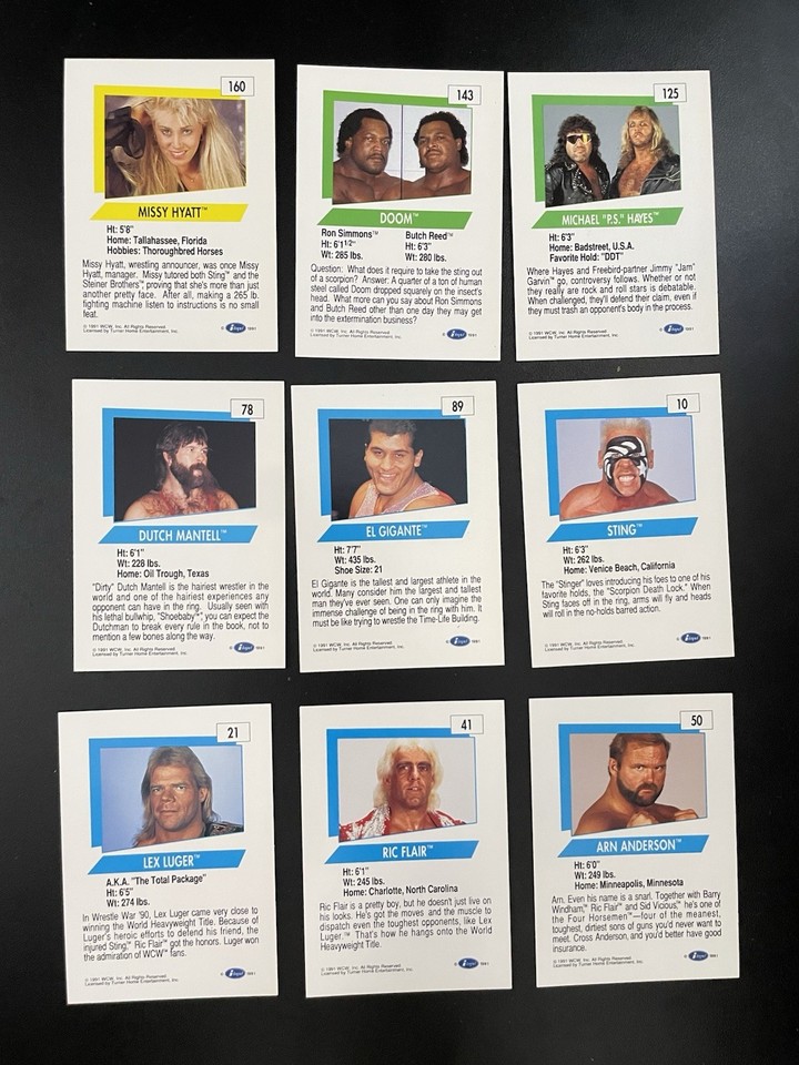 WCW wrestling cards 9X trading card lot Impel 1991 Ric Flair Sting Lex Luger | eBay